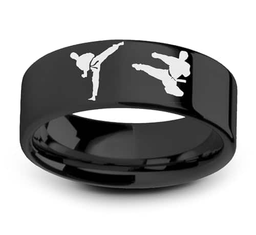Amazon.com: Karate Engraved Ring Karate wedding band Karate engagement ...