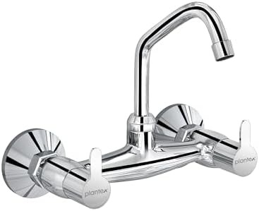 Plantex Pure Brass Kitchen Sink Tap with 360° Swivel Spout/Dual Handle ...