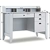 Amazon.com: Catrimown Computer Desk with Drawers and Hutch White Desk ...