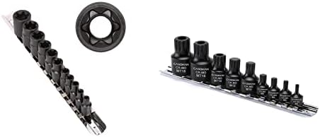 CASOMAN 11 PC Female E-TORX Star Socket Set with Rail,E4 - E20 Torque ...
