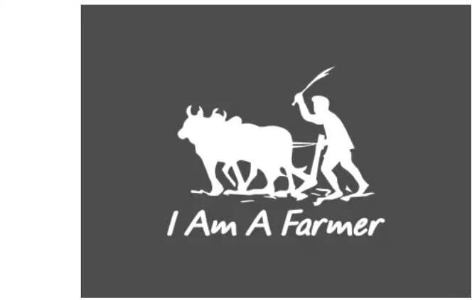 A877.1 I AM A Farmer Decal for CAR, Size 20 X 16 CM White : Amazon.in ...