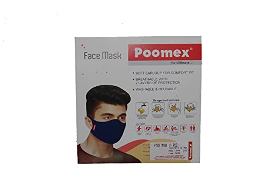 Poomex Men and Women Cotton Reusable Cloth Face Mask Without Valve ...