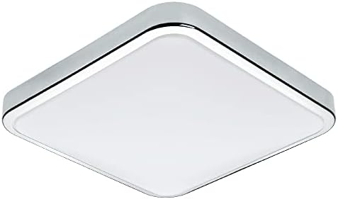 Britalia LED Polished Chrome Bathroom Modern Square Flush Ceiling Light ...