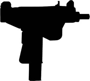 Amazon.com: Uzi Gun Vinyl Decal Sticker- 15" Wide Matte Black Color ...