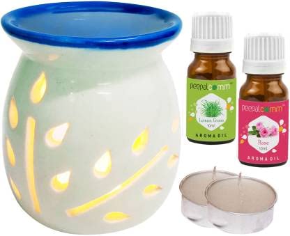 Blue Top Design Ceramic Candle Diffuser Essential Oil Burner for ...