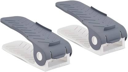 NEWON Plastic Shoe Slots Organizer Space Saver Double Deck Shoe Rack ...