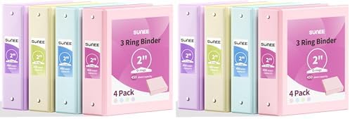 Amazon.com : SUNEE 3 Ring Binders 2 Inch 8 Pack, Clear View Binder ...