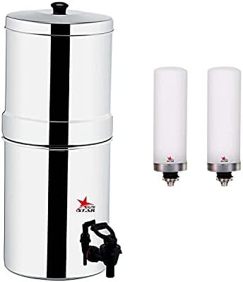 NUTRI STAR Stainless Steel Gravity ECO Water Filter with 3 Filter ...