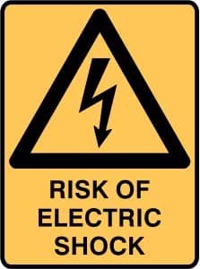 PVC Waterproof Sticker |Risk of Electric Shock Safety Signature ...