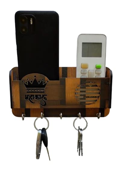 Home Side Mahakal Key Holder Wooden Key Holder : Amazon.in: Home & Kitchen
