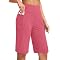 SANTINY Women's 12" Bermuda Shorts Knee Length with Pockets High ...