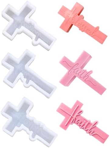 Amazon.com: Liobelon 3 PCS Cross Freshie Molds - Blessed and Faith ...