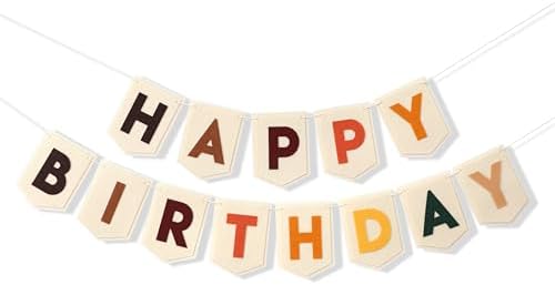 Amazon.com: Boho Felt Happy Birthday Banner - Bohemian Birthday Party ...