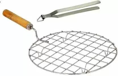 Buy HEMSHIKA Roasting Net with Steel Tong Chapati Grill Round Roaster ...