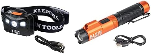 Klein Tools Rechargeable LED Headlamp + Flashlight Bundle - Amazon.com