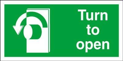 Fire Door Safety Sign - Turn Left To Open : Amazon.co.uk: DIY & Tools