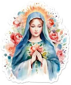 Amazon.com: Pack of 4-3INCH Stickers - Virgin Mary Vinyl Decal Sticker ...
