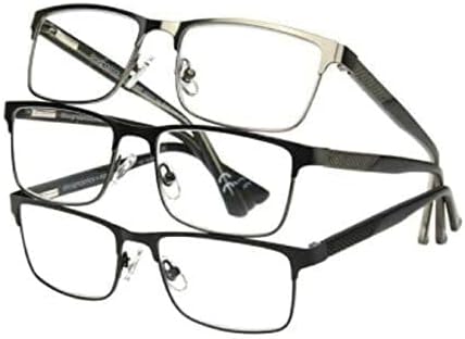 Design Optics by Foster Grant Kyne Full Metal Square Reading Glasses, 3 ...