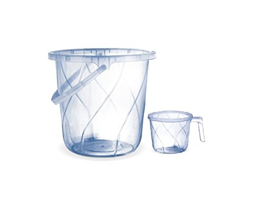 MILTON Plastic Orbit Tint Bucket & Matching Mug, Sky Blue, 18 L (1 ...