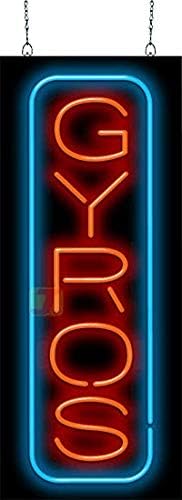 Gyros Neon Sign Vertical - Large Size - 13" wide x 32" high - Real ...