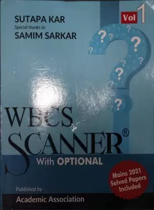 WBCS Scanner Vol-1 Academic Association (Paper, Sutapa kar Samim Sarkar ...