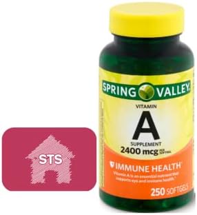 Amazon.com: Suplemento de vitamina A Spring Valley 2400 mcg, 250 ...