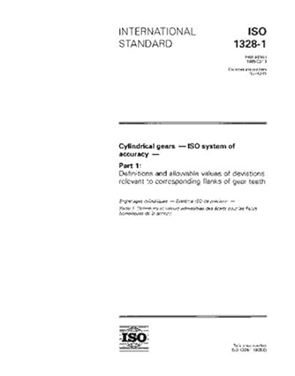 ISO 1328-1:1995, Cylindrical gears - ISO system of accuracy - Part 1 ...
