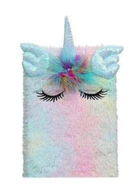 YBN Pack of 1 Cute Unicorn Fur Notebook Diary for Girls Birthday Party ...