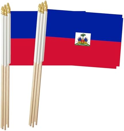 Amazon.com: Haiti Stick Flag, Haitian Small Mini Hand Held Flags, Small ...