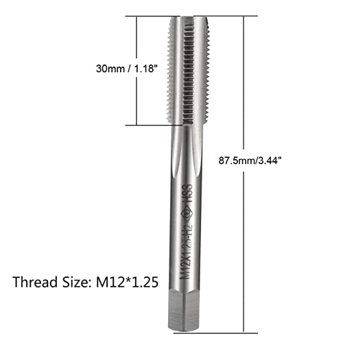 TA-VIGOR M12 x 1.25mm Straight Flute Screw Thread Tap, Thread Milling ...