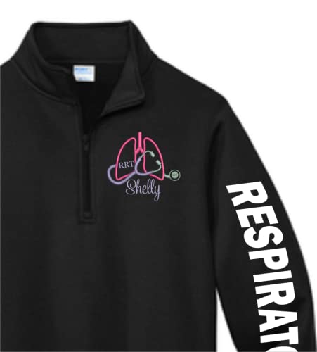 Amazon.com: Personalized 1/4 Zip Respiratory Therapist RRT Jacket ...