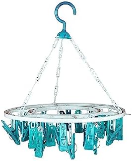 River Plast Plastic Round Cloth Drying Stand Hanger with 24 Clips/pegs ...
