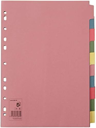 5 Star Subject Dividers Multipunched Manilla Card 10-Part A4 ...