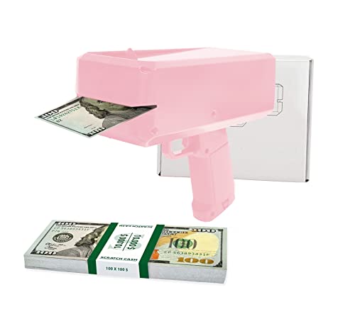 Scratch Lover Money Gun (Pink) with 100 x 100 Dollars Banknotes Scratch ...