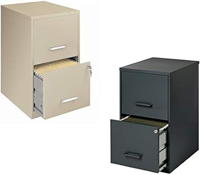 Amazon.com : Value Pack (Set of 2) Drawer Letter File Cabinet in Black ...