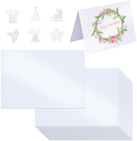 Amazon.com : BEISHIDA 50 Sheets White Cardstock Paper, 5x7inch Shimmer ...