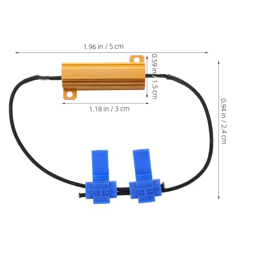 SUPVOX 50W 6Ω Load Resistor for LED Tail Lights Golden Aluminum Shell ...
