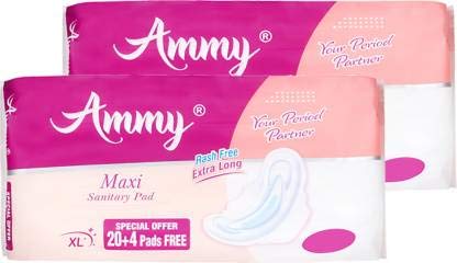 Buy Ammy Maxi Extra Long XXL Sanitary Pad (Pack of 30) Online at Low ...