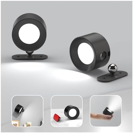 Koopala 2PCS Rechargeable Battery Operated LED Wall Lamps, Wall Mounted ...