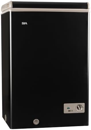 SIA HSCHF97BL/E Freestanding 97L Black Chest Freezer With Removable ...