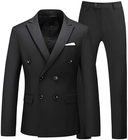 MOGU Costume 2 pièces pour homme, coupe ajustée, blazer à double ...