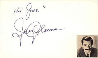 Jerry Colonna D.1986 Actor/Singer Signed 3" x 5" Index Card - Movie Cut ...