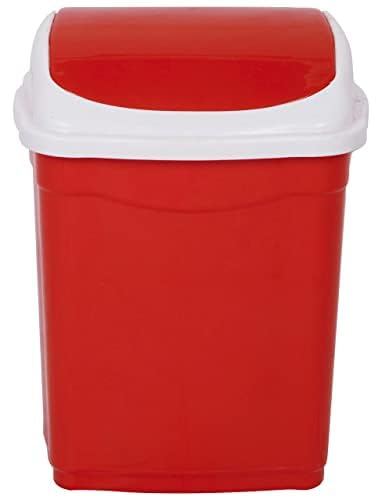 ARISTO Small Plastic Swing Dustbin,16 Ltr RED : Amazon.in: Home & Kitchen