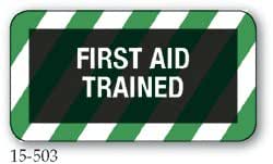 Safety Training Label - First Aid Trained (7/8'' x 1-5/8''): Amazon.com ...