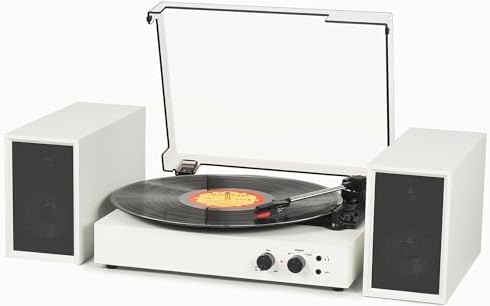 Amazon.com: Record Player with Dual External Speakers, USB PC Encording ...