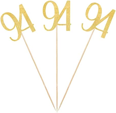Amazon.com: Gold Glitter 94th Birthday Centerpiece Sticks, 12-Pack ...