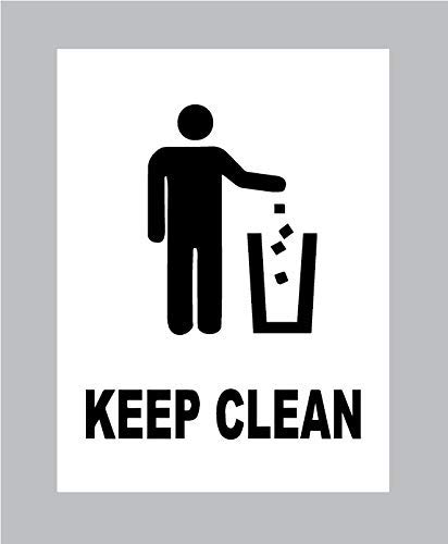 SIGN EVER™ Keep Clean Dustbin Sign Board Collage Office Signage ...
