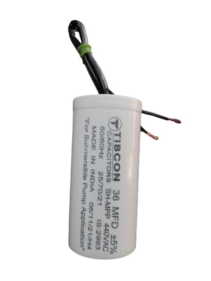 Tibcon capacitors 36 mfd 440vac use by submersible pump : Amazon.in ...
