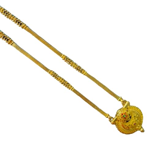 Buy VEDI MATA GOLD Traditional Necklace Pendant Gold Plated Mangalsutra ...