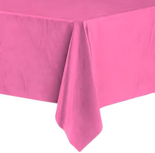 Solid Lovely Pink Short Fold Rectangular Plastic Table Cover (137cm x ...